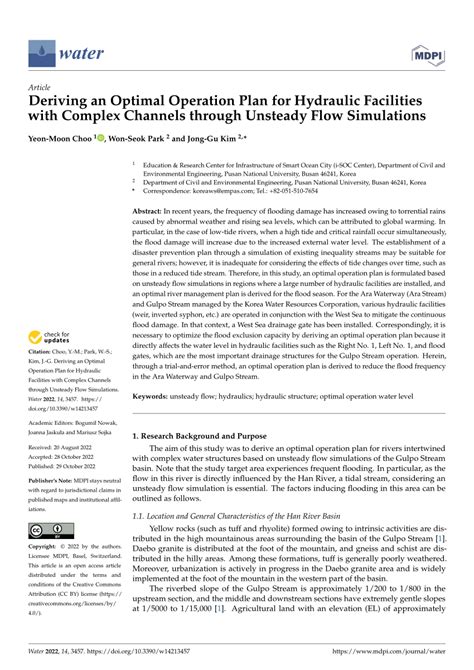 pdf deriving an optimal operation plan for hydraulic facilities with