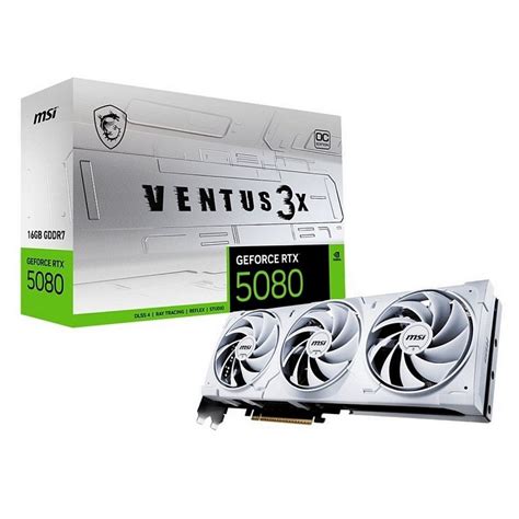 Відеокарта Msi Ventus 3x Oc White Rtx 5080 16gb Gddr7 Geforce Rtx 5080