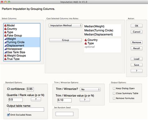 imputation addin jmp user community
