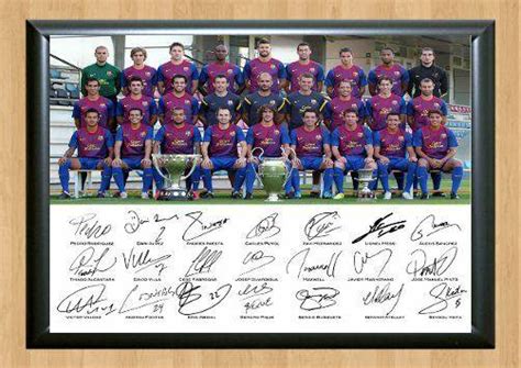 Barcelona Squad Signed Autographed Photo Poster Print Memorabilia A3