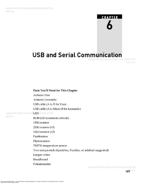 Exploring Arduino Tools And Techniques For Engineering Wizardry 1 Cap 6 Serial Communication