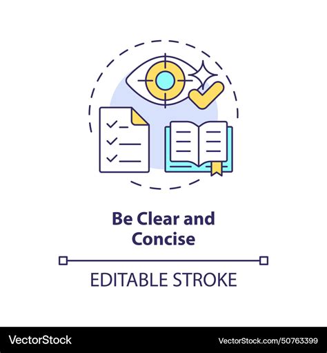 Be Clear And Concise Multi Color Concept Icon Vector Image