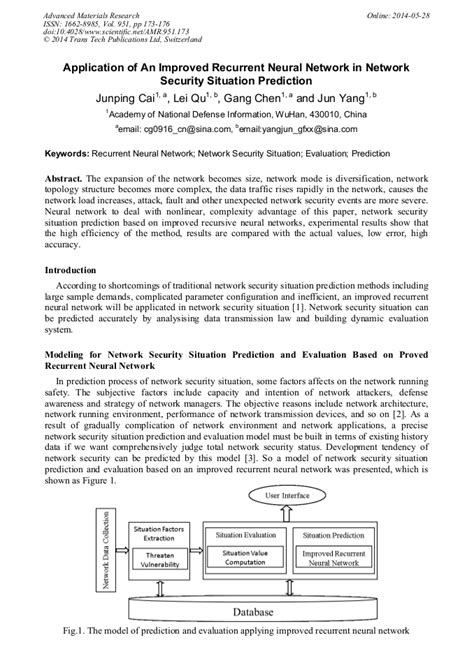 Application Of An Improved Recurrent Neural Network In Network Security Situation Prediction