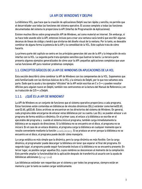 api de windows y delphi pdf puntero programación de computadora