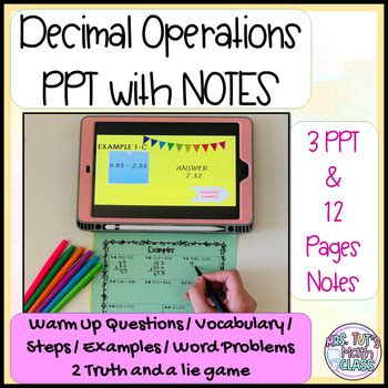 Decimal Operations PowerPoint Notes By Mrs Tut S Math Class TPT