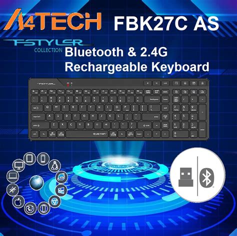 a4tech bluetooth or dongle wireless keyboard fbk27c as quiet