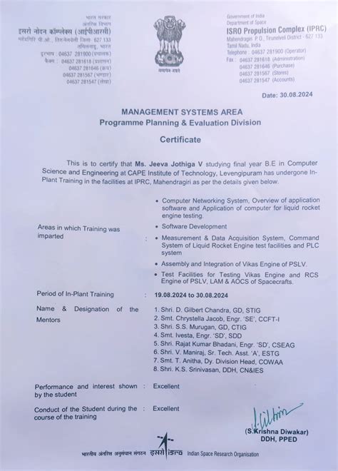 V Jeeva Jothiga On Linkedin Isro Iprc Rocketscience
