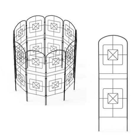 Oyezvary 38 In Rustproof Metal Garden Fence 10 Pack Decorative Animal