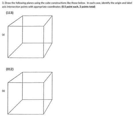 Solved 3 Draw The Following Planes Using The Cube