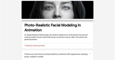 Photo Realistic Facial Modeling In Animation R Takemysurvey