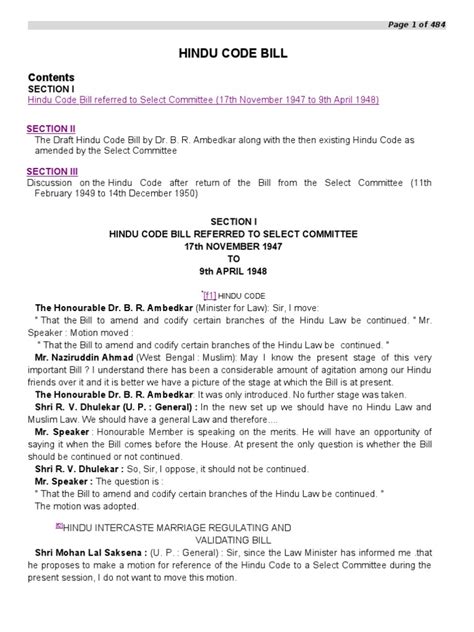 Hindu Code Bill Pdf Inheritance Marriage
