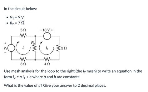 Solved In The Circuit Below V19 V R27Ω Use Mesh