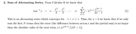 Solved Sum Of Alternating Series From Calculus II We Chegg