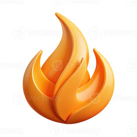 Pristine Joyful Baroque Abstract Flame With Clean Lines And A Single Weight Stroke Flat Orange