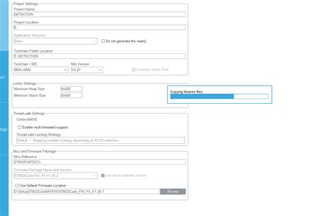 Stuck In Copying Library Files While Generating Stmicroelectronics Community