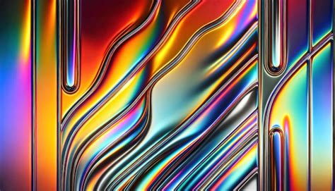 Premium Photo A Digital Abstract With Colorful Metallic Waves Creating A Futuristic And