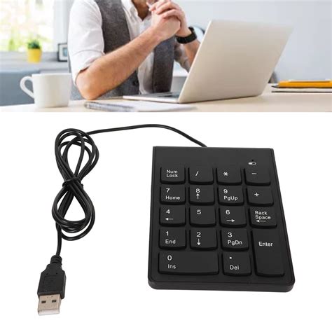 2024 Wired Number Pad Black Usb Connection 18 Keys Quiet Plug And Play Smoothing Numeric Keypad