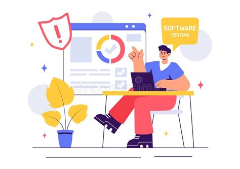 Software Testing Vector Illustration Featuring Application Engineering Debugging Processes