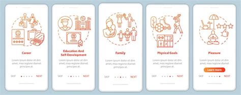Premium Vector Self Development Onboarding Mobile App Page Screen With Concepts Achievements