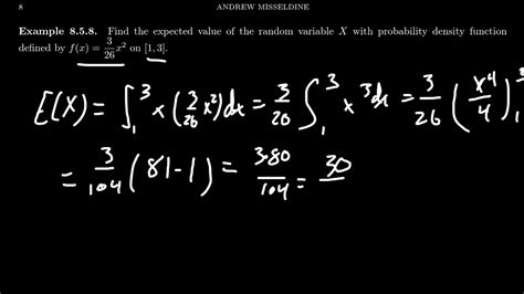 Expected Values And Continuous Random Variables Youtube