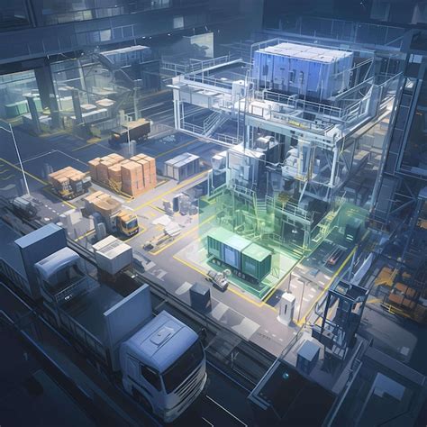 Premium Photo Stateoftheart Logistic Warehouse During Twilight Industrial Efficiency And