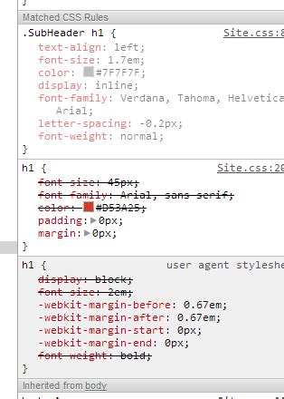 Chrome Developer Tools Style Tab Showing Faded CSS Definition Why
