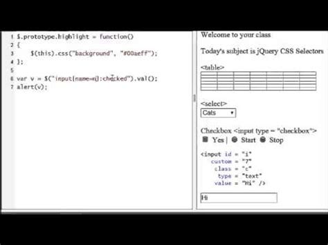 Javascript Tutorial Selecting Html Elements Jquery Youtube