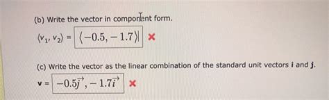 Solved B Write The Vector In Component Form V2 Vz Chegg Com