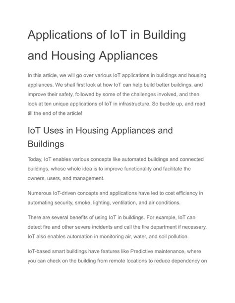 Ppt Applications Of Iot In Building And Housing Appliances Powerpoint Presentation Id 12317622