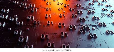 technology background binary code flying through stock illustration