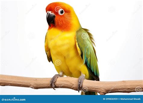 Lovebirds Agapornis Fischeri Captured Together In Isolation On A Clean