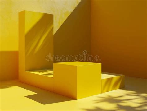 Minimalist Abstract Scene With Geometrical Forms 3d Render Generative Ai Stock Illustration