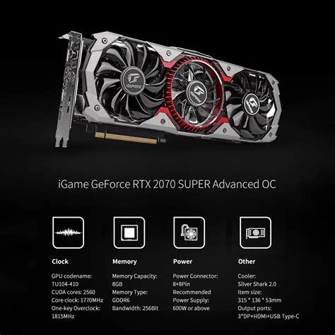 Цветная видеокарта GeForce RTX 2070 SUPER Graphic Card Advanced OC GPU ...
