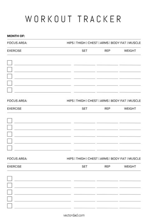 Free Printable Colorful Workout Tracker Template In 2025 Fitness