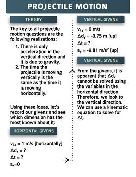 Projectile Motion Questions Solved By ThompsonTeachingTips TpT