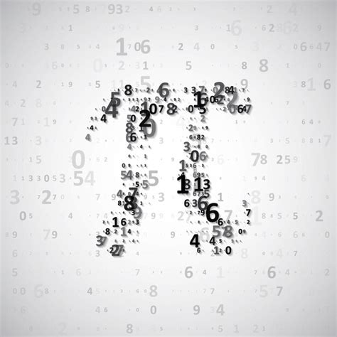 Premium Vector The Mathematical Constant Pi Many Digits Illustration
