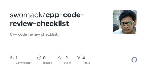Github Swomack Cpp Code Review Checklist C Code Review Checklist