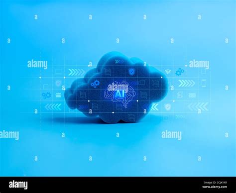Ai Cloud Infrastructure Technology Concept With Digital Transformation Security Icons On