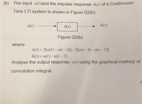 solved b the input x t and the impulse response h t of a
