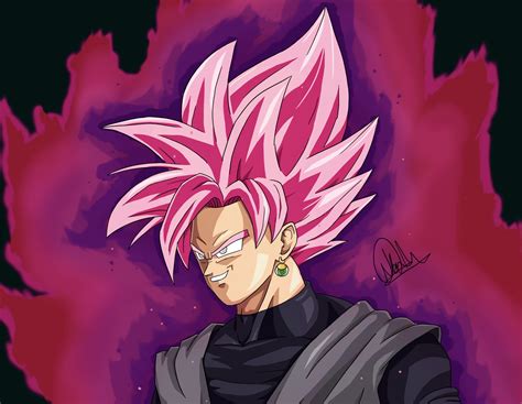 Dbz Black Goku Rose Drawing Black Goku Super Saiyan Rose By