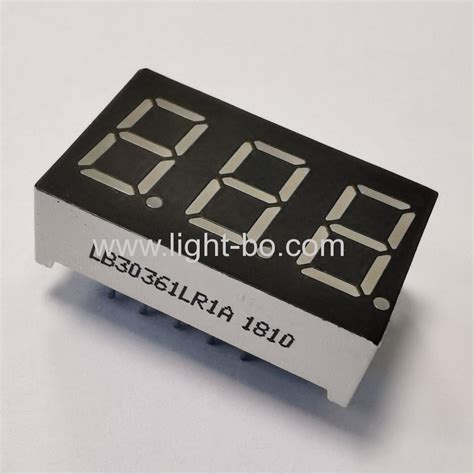 Common Cathode Three Digit Mm Segment LED Display Super Bright Red For Digital