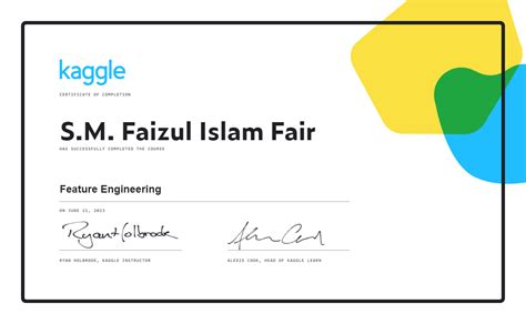S M Faizul Islam Fair Completed The Feature Engineering Course On Kaggle