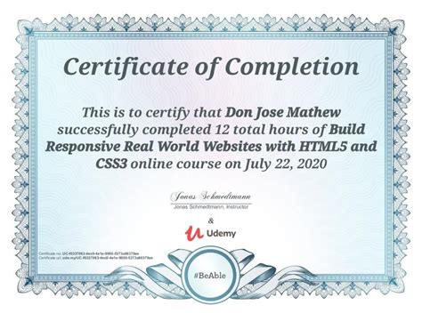 Css Html Udemy Don Jose Mathew