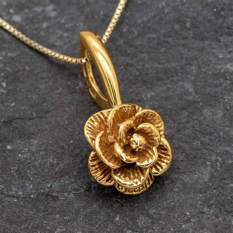 Gold Flower Necklace Etsy