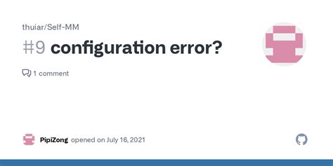 Configuration Error Issue Thuiar Self MM GitHub