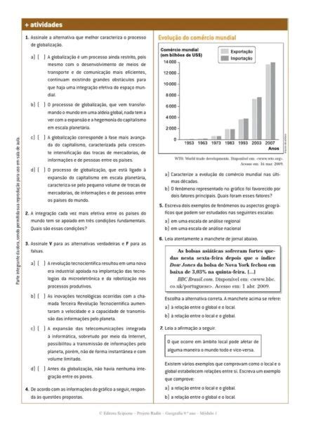 Atividade Sobre Globalização Ideias E Modelos Em Pdf