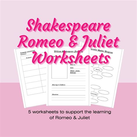 English Literature Romeo And Juliet Worksheets Made By Teachers