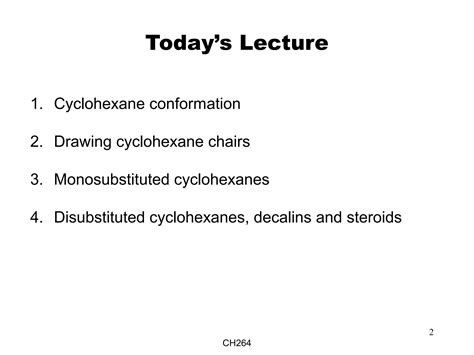 Year 2 Organic Chemistry Conformational Analysis Of Cyclohexane Rings Ppt