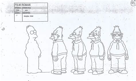 A Batch Of Original Simpsons Model Sheets For Patty And Selma Milhouse Grampa Simpson And The
