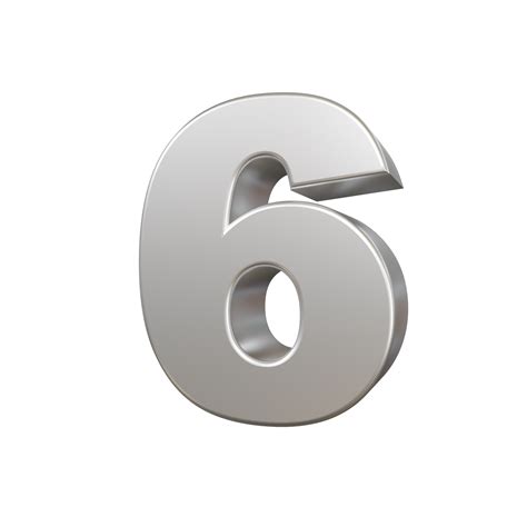 Steel Text Effect Number 6 3d Render 16317083 Png